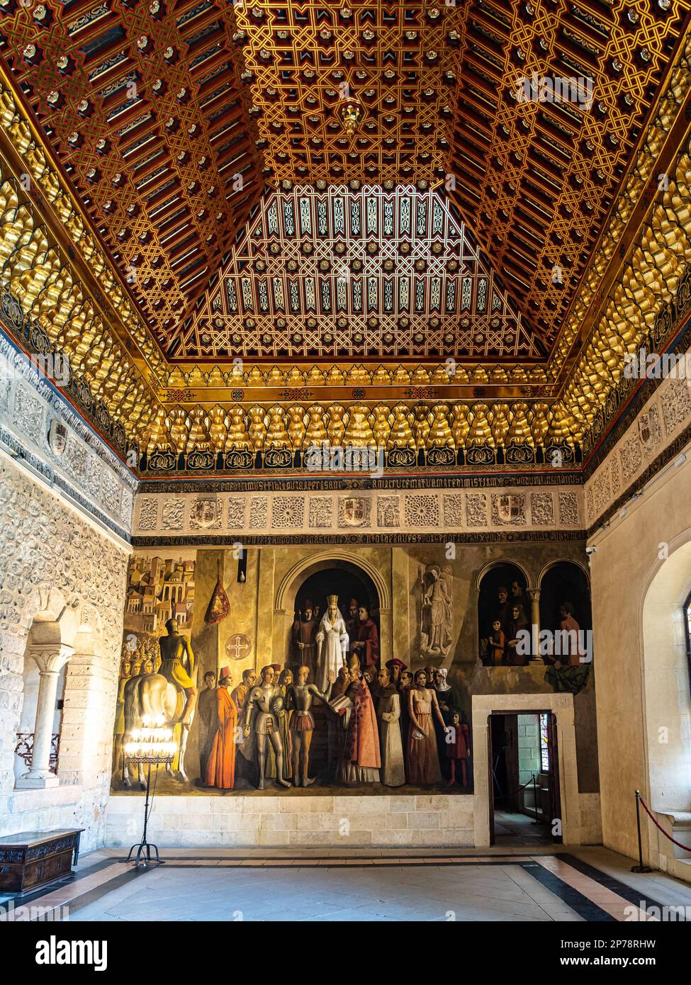 Interior of Alcazar Palace and fortress of the Spanish kings in the ...