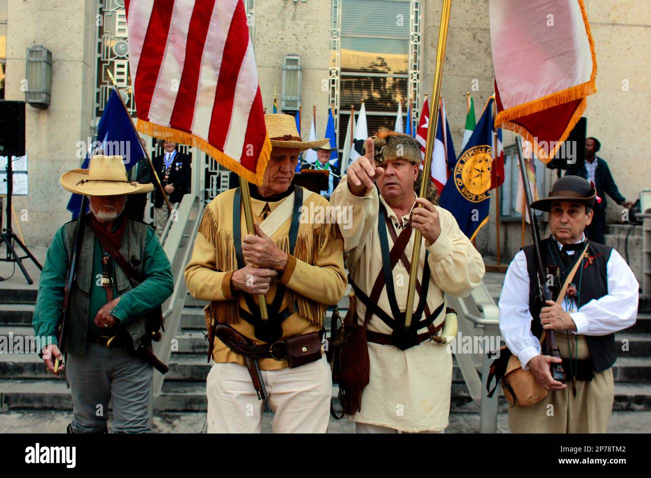Members of the Texas Army, the 1836 ceremonial and reenactment group ...