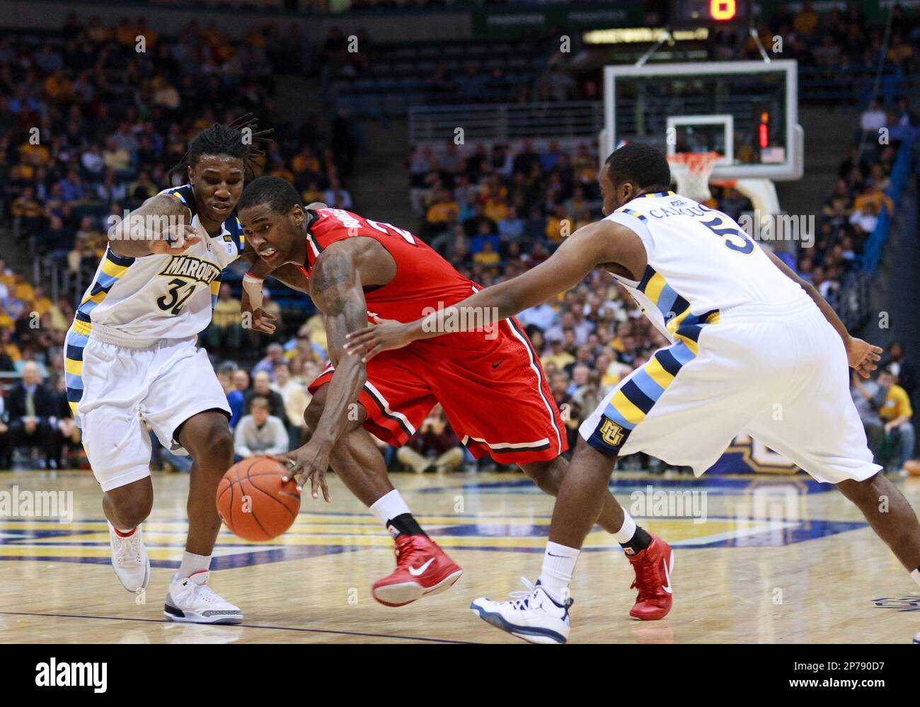 February 15 2011: St. John's Red Storm forward Justin Burrell drives ...