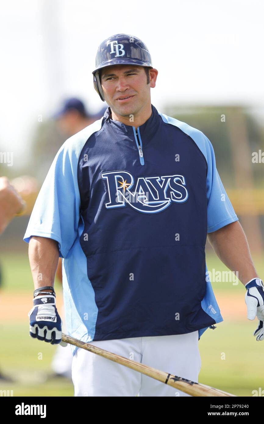 Tampa Bay Rays outfielder Johnny Damon during a spring training ...