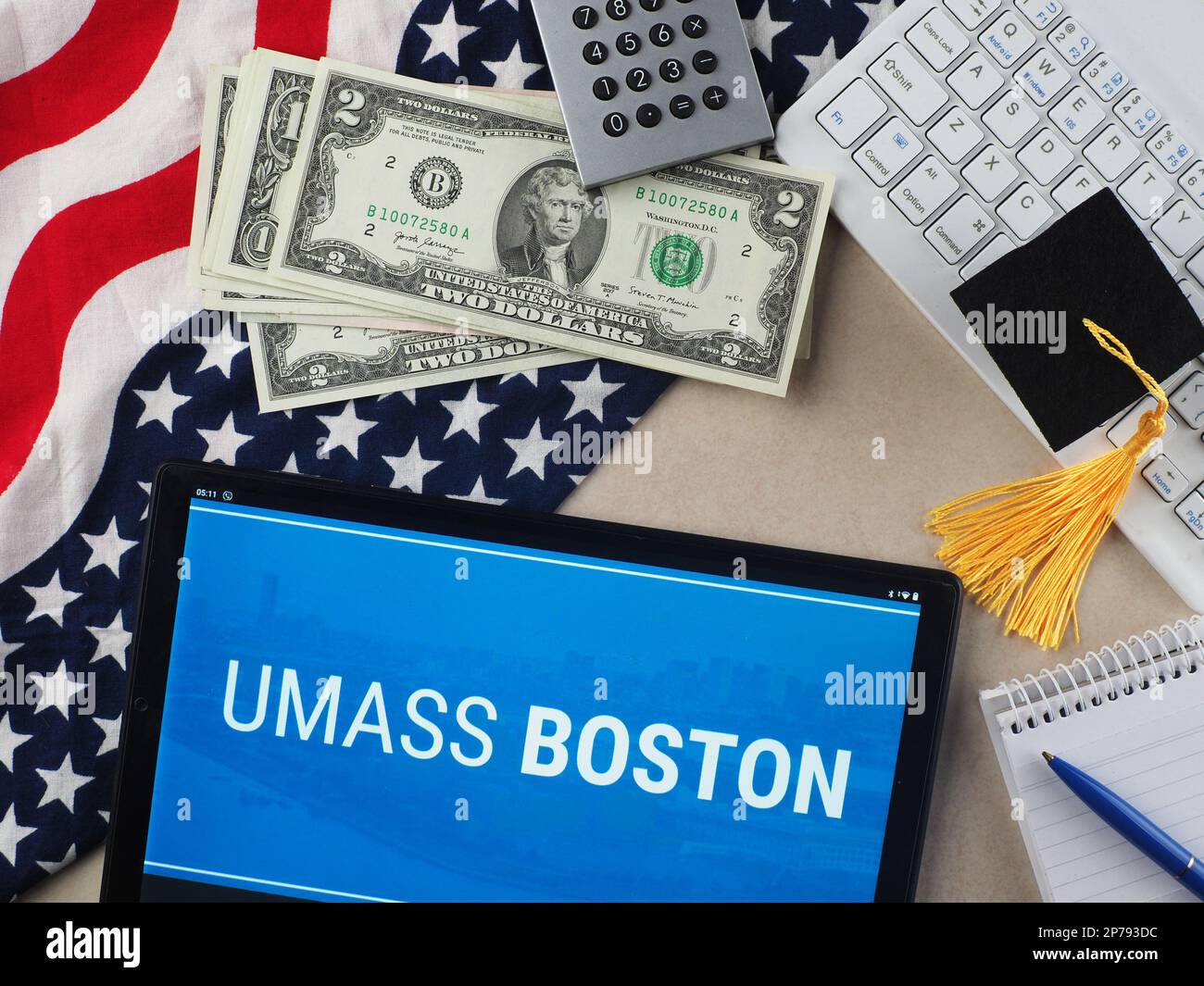 In this photo illustration, University of Massachusetts, Boston logo ...