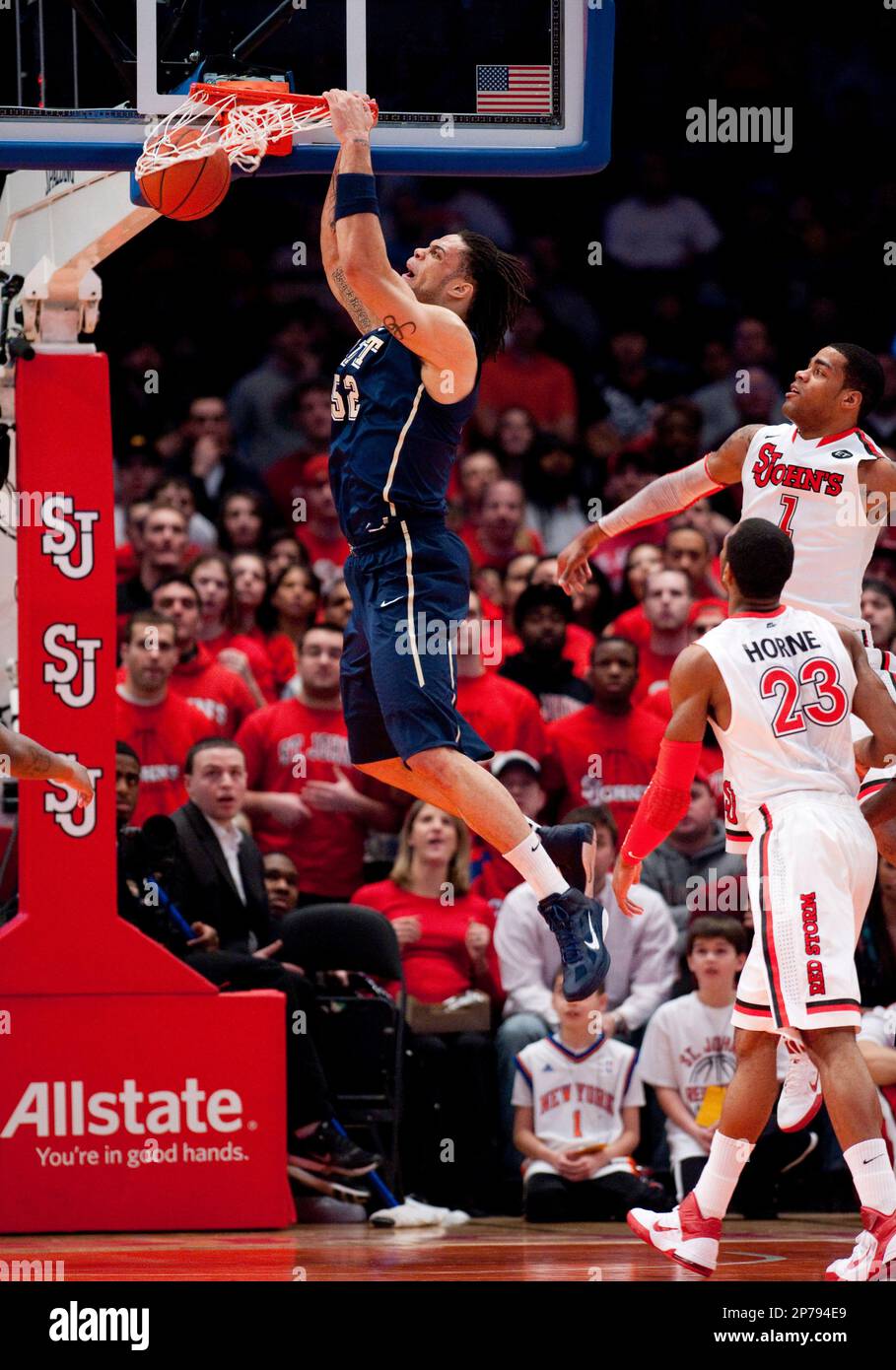 February 19 2011: Pittsburgh's center Gary McGhee (52) dunks in the ...