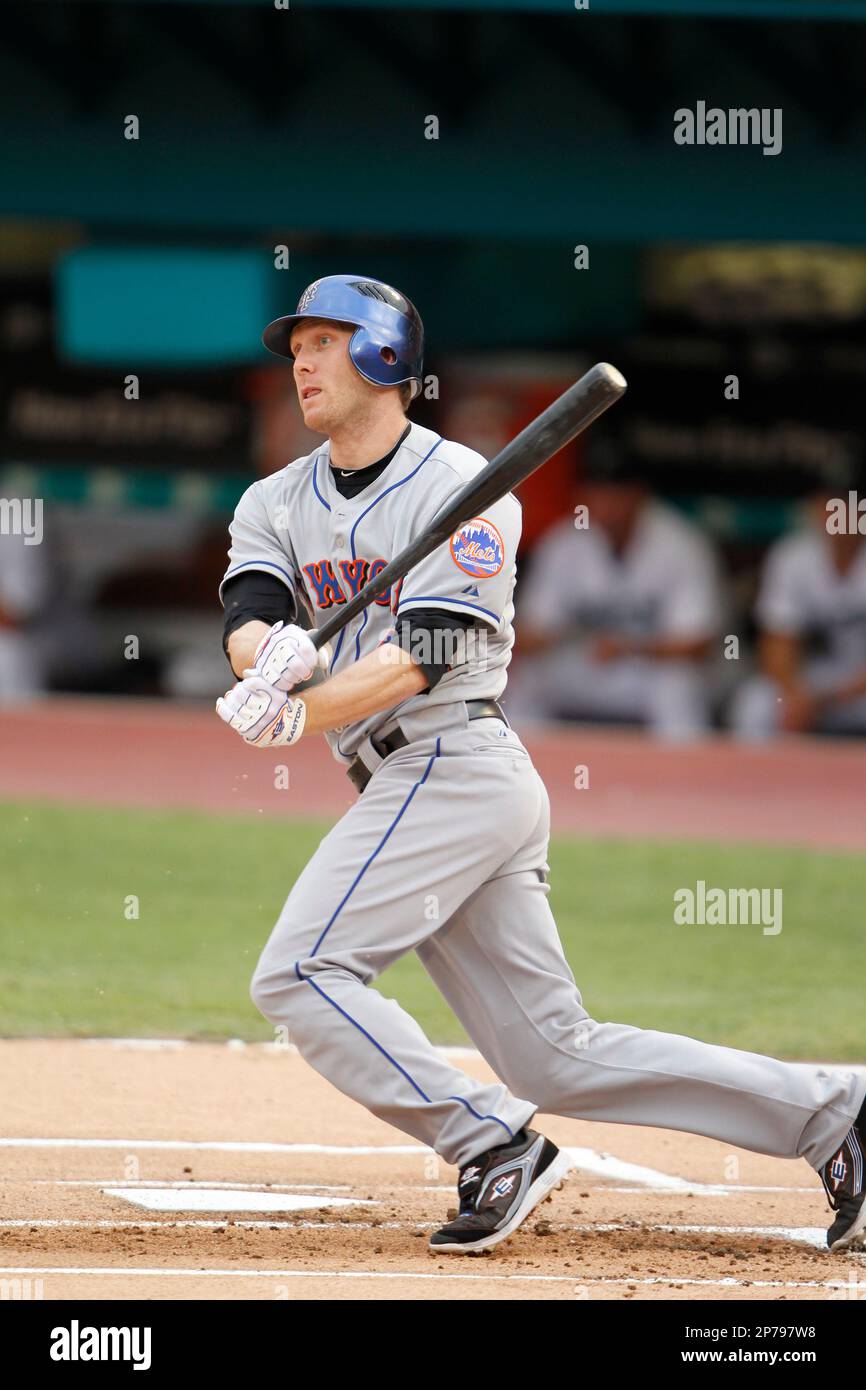 New York Mets Jason Bay plays in a game against the Florida Marlins at ...