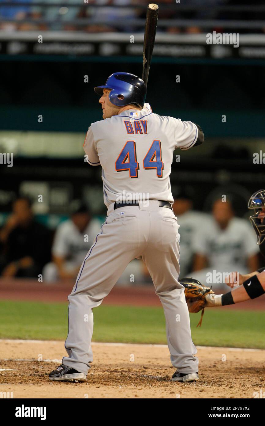 New York Mets Jason Bay plays in a game against the Florida Marlins at ...