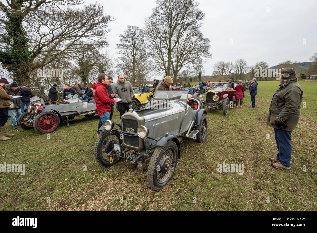 The Vintage Sports Car Club (V.S.C.C.) cars being scrutineered and ...