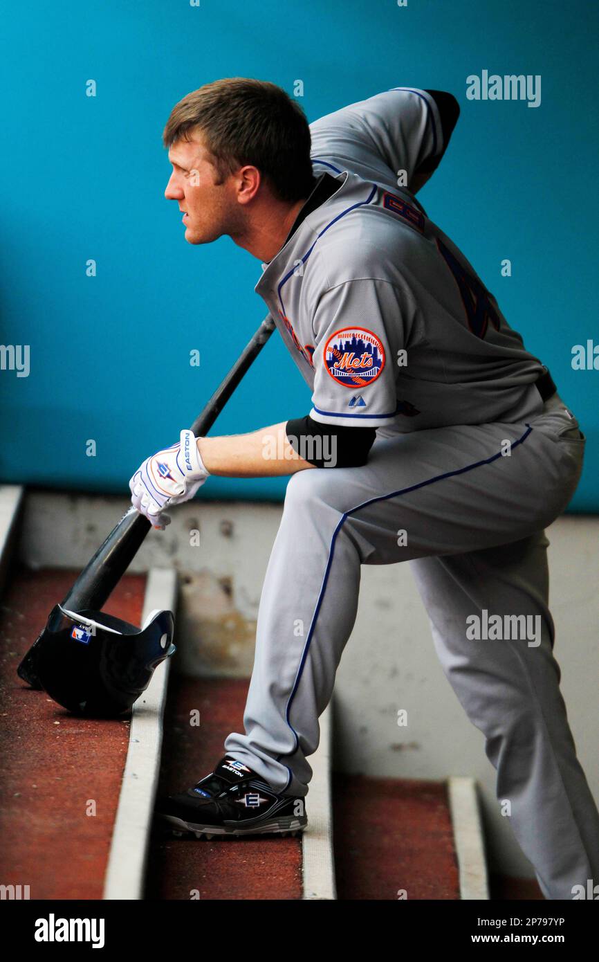 New York Mets Jason Bay plays in a game against the Florida Marlins at ...