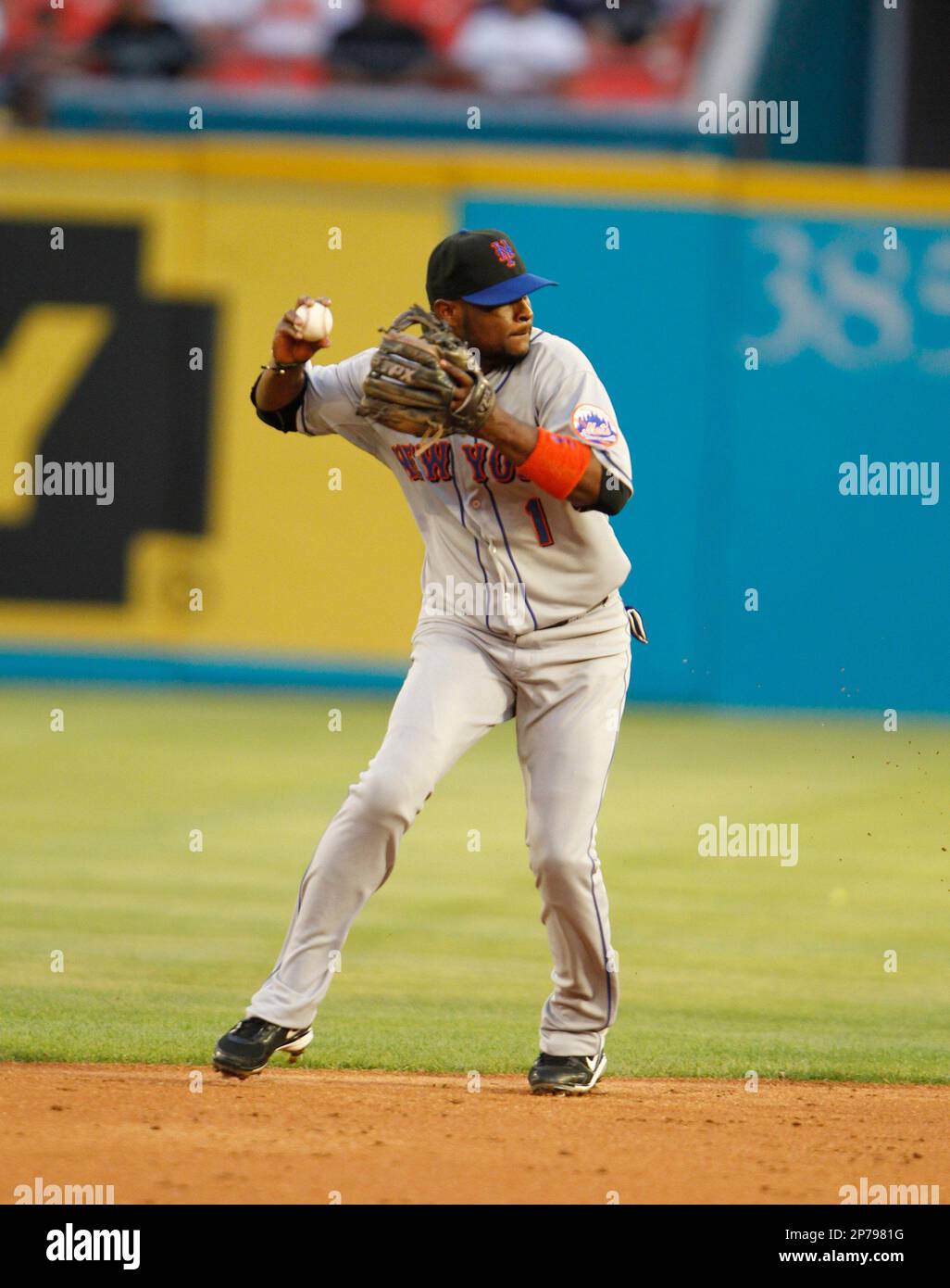 New York Mets Luis Castillo plays in a game against the Florida Marlins ...