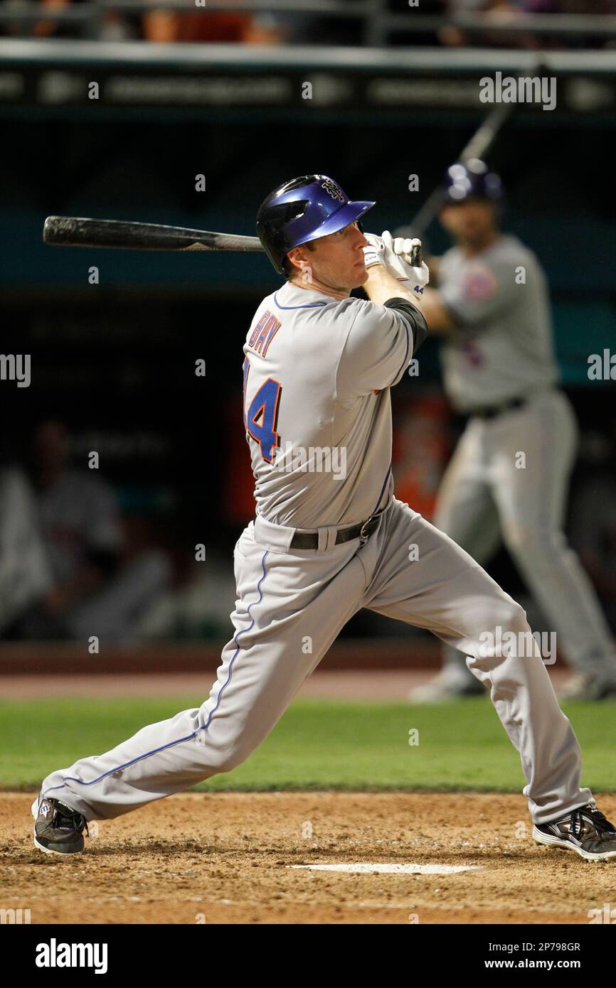 New York Mets Jason Bay plays in a game against the Florida Marlins at ...