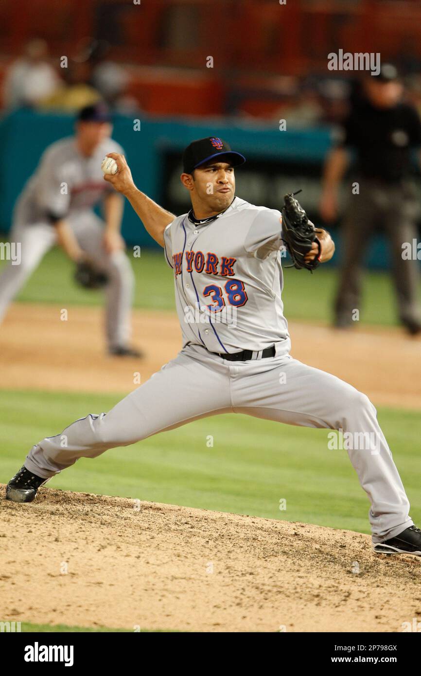 New York Mets Fernando Nieve plays in a game against the Florida ...