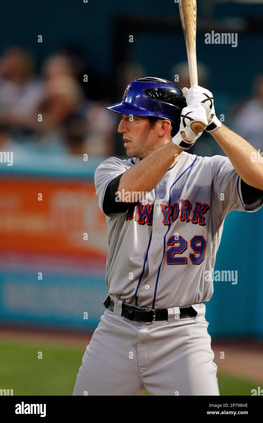 New York Mets Ike Davis plays in a game against the Florida Marlins at ...