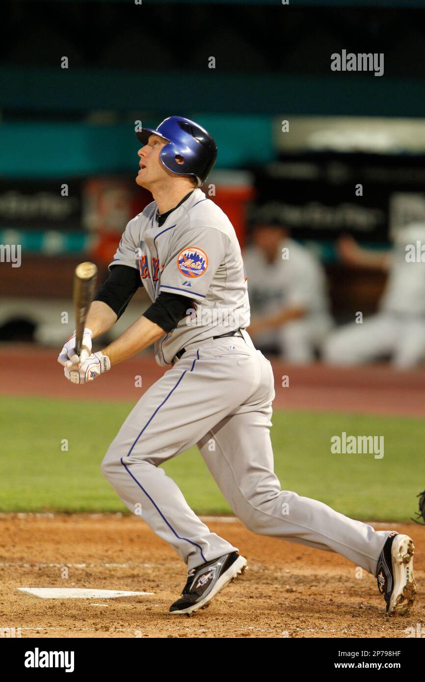 New York Mets Jason Bay plays in a game against the Florida Marlins at ...