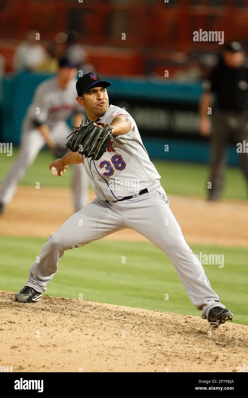 New York Mets Fernando Nieve plays in a game against the Florida ...