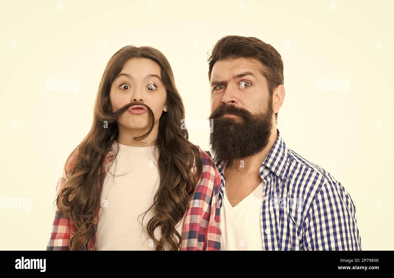 Moustache is under your nose. Father with moustache and beard hair and ...