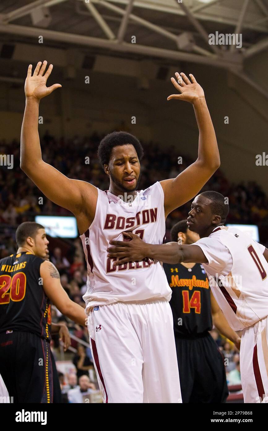 February 12, 2011: Boston College Eagles guard Reggie Jackson (0) calms ...