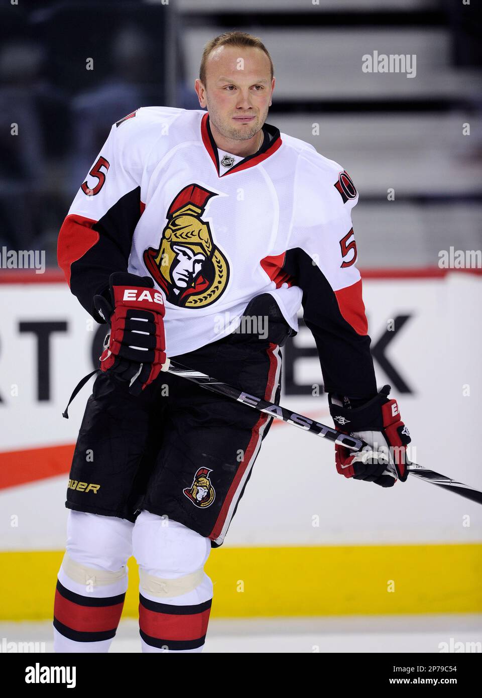 NHL player profile photo on Ottawa Senators' Sergei Gonchar, from Russia, during a recent game ...