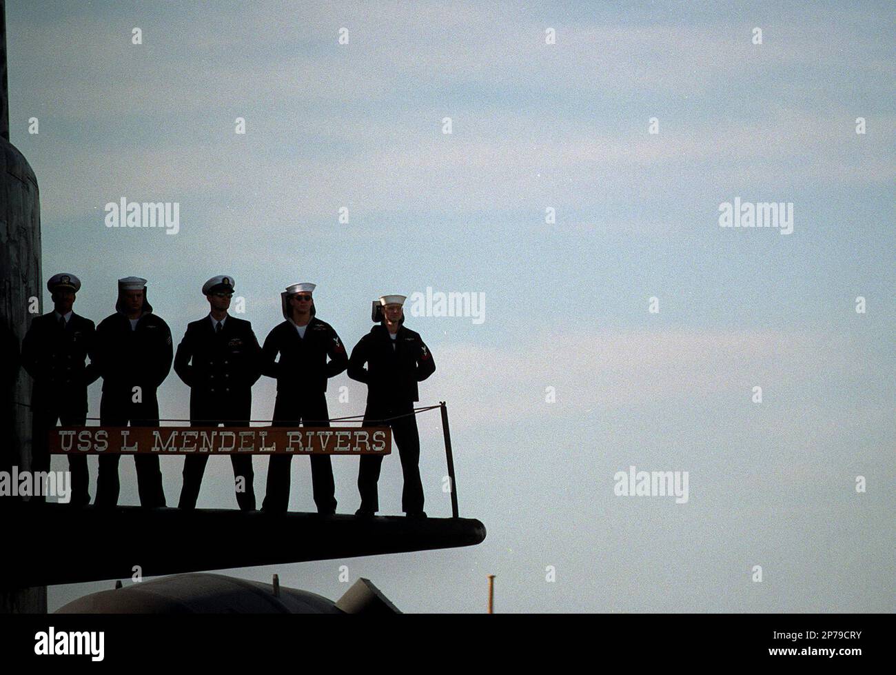 The submarine USS L. Mendel Rivers arrived at Norfolk Naval Base on ...
