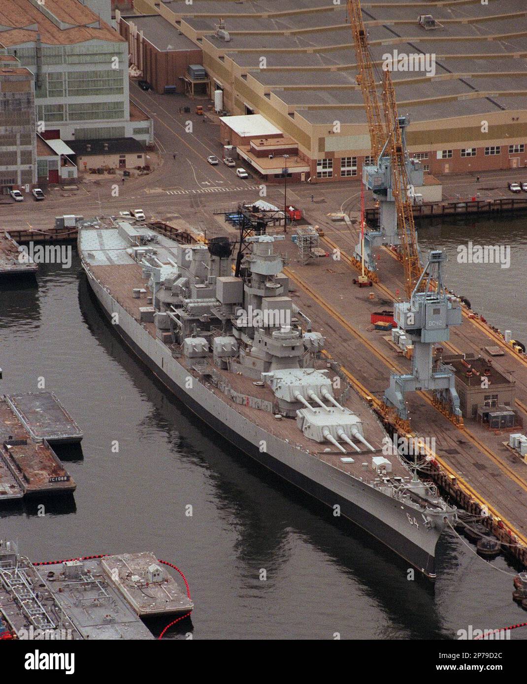This is an aerial photograph of the Wisconsin battleship taken over the ...