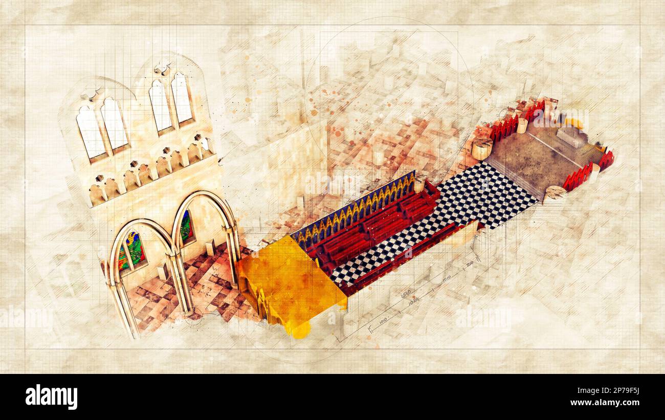 Westminster abbey, 3d section, church map and main points. Coronation ...