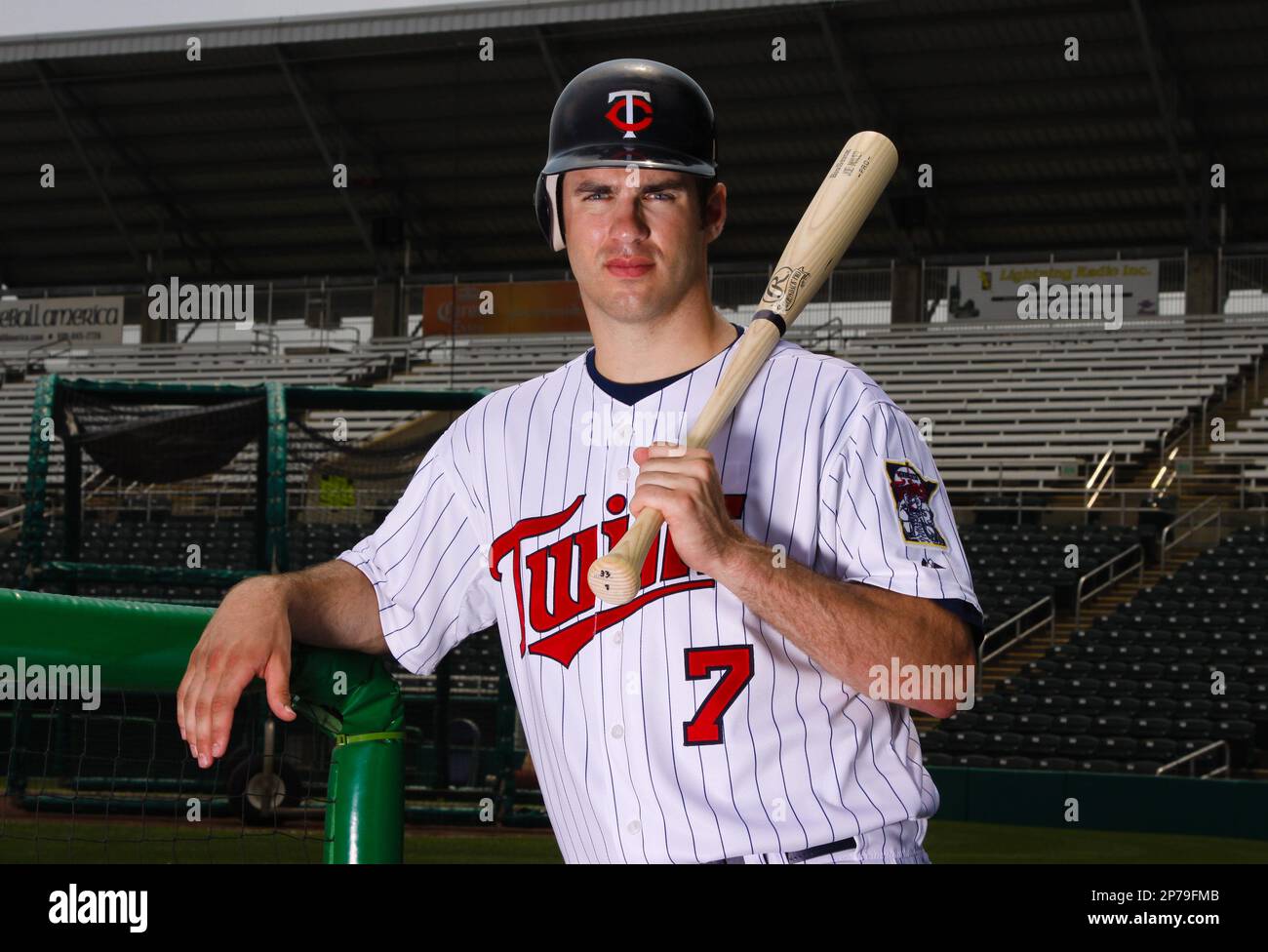 Minnesota Twins catcher Joe Mauer poses for a portrat at Hammond ...