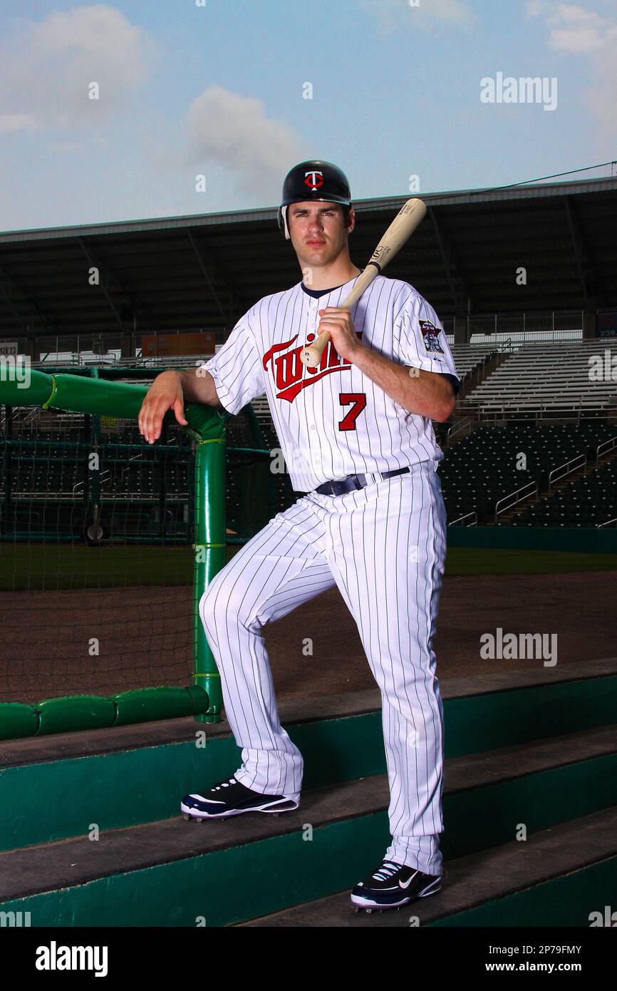 Minnesota Twins catcher Joe Mauer poses for a portrat at Hammond ...