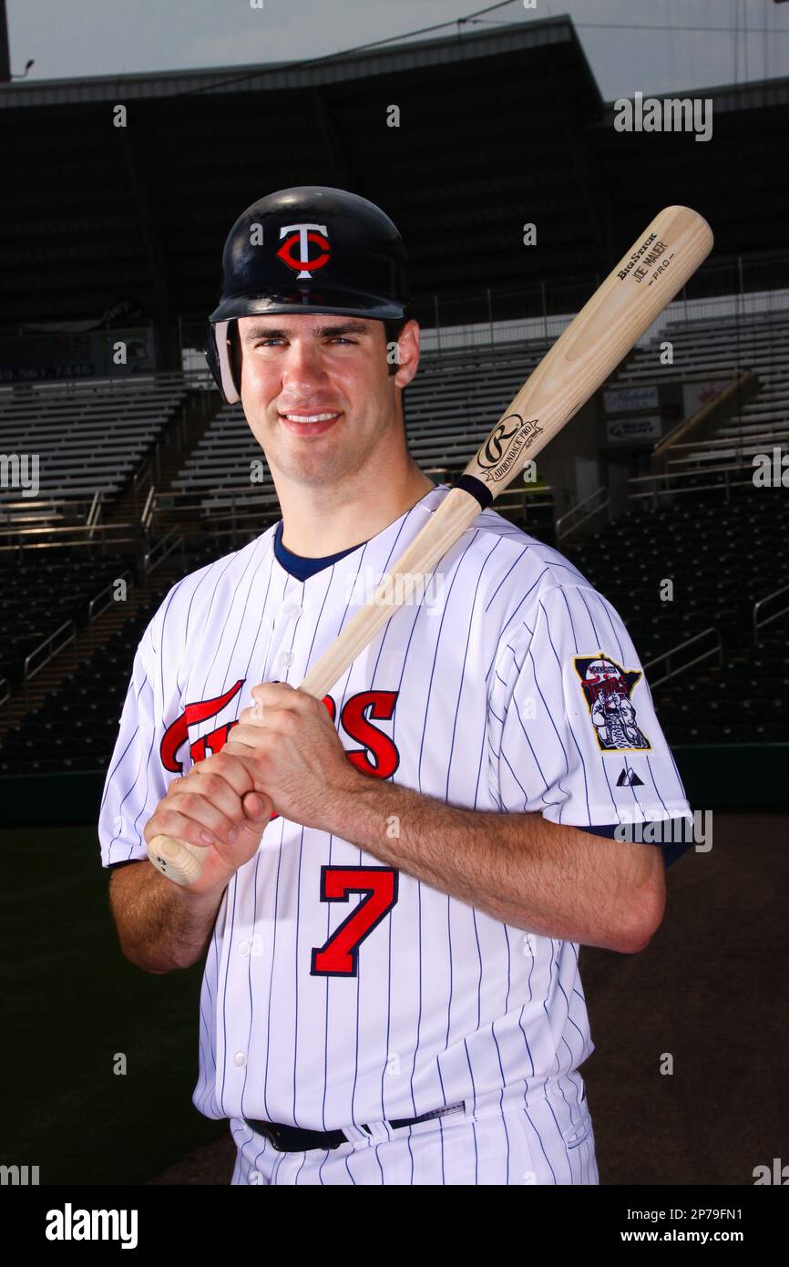 Minnesota Twins catcher Joe Mauer poses for a portrat at Hammond ...