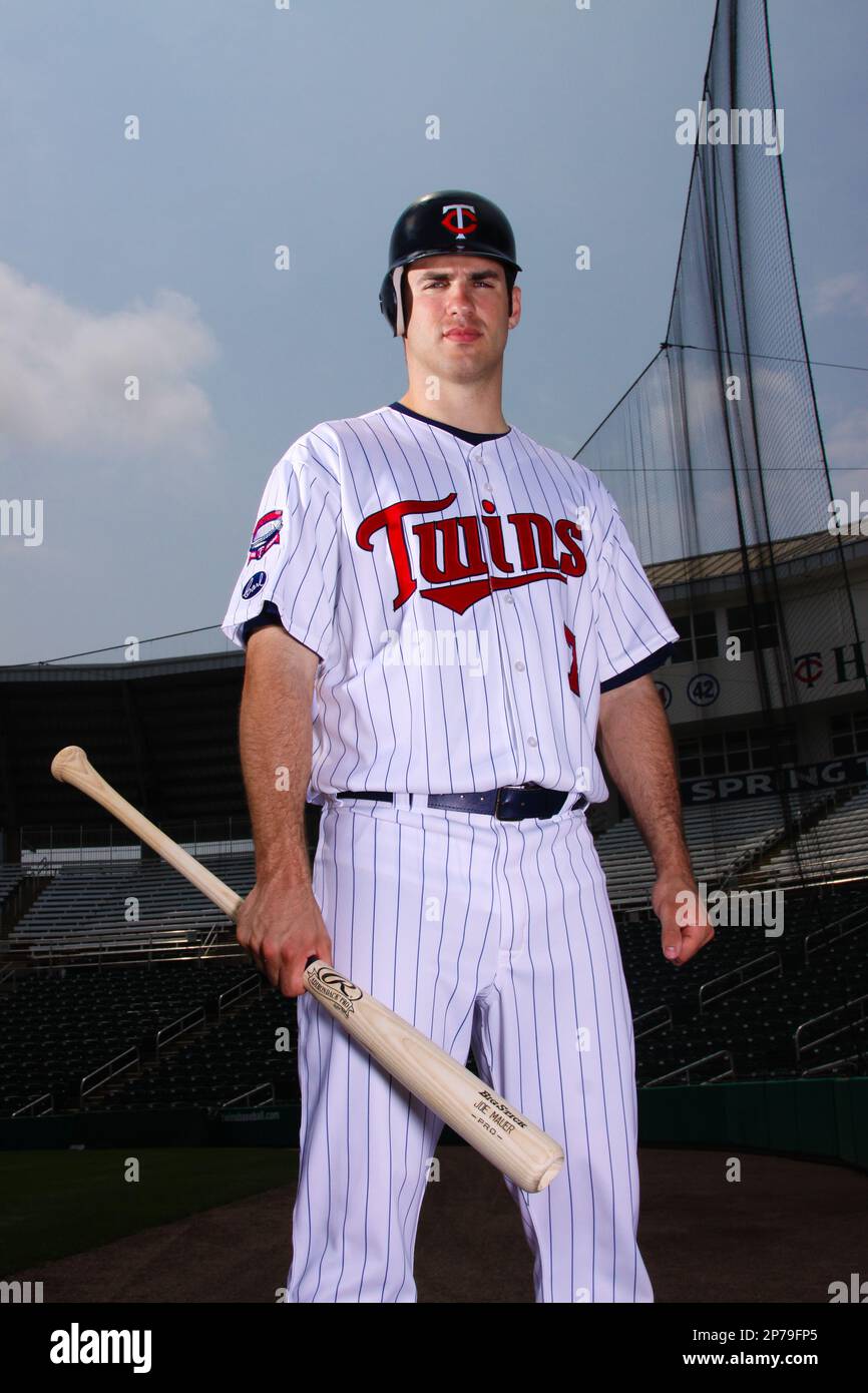 Minnesota Twins catcher Joe Mauer poses for a portrat at Hammond ...