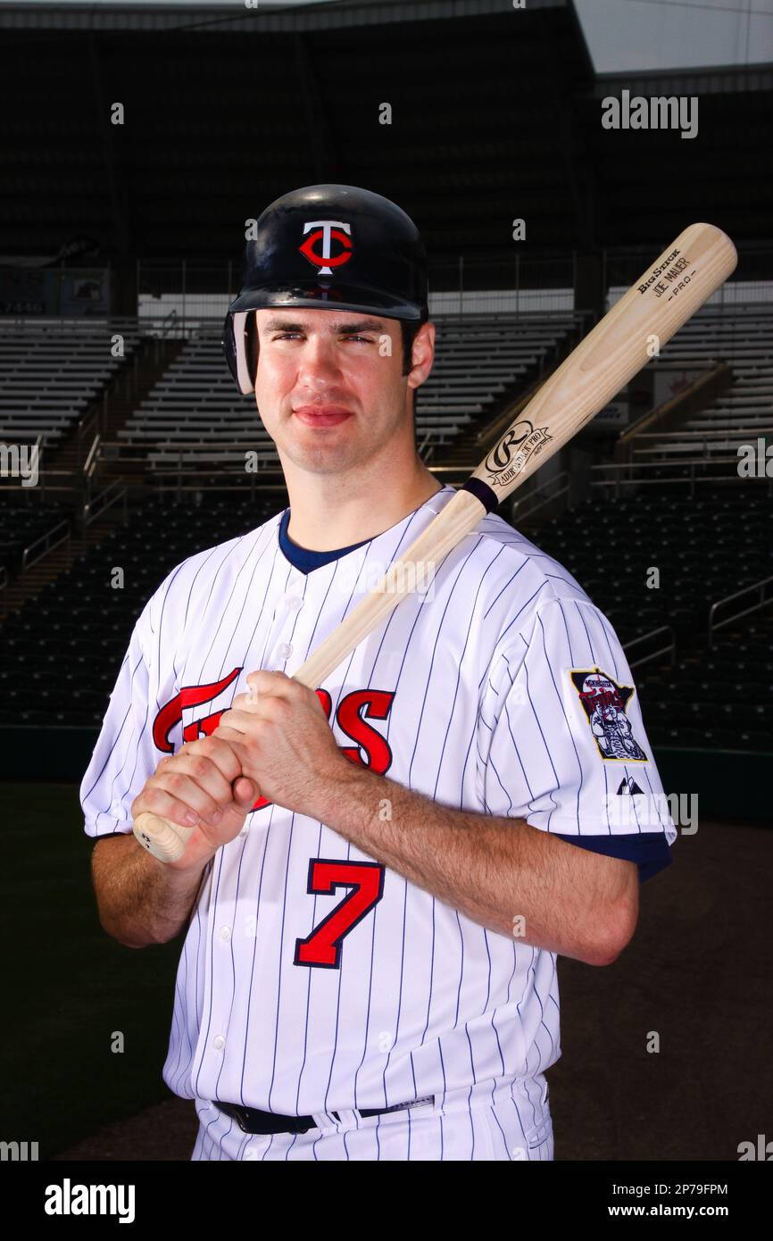 Minnesota Twins catcher Joe Mauer poses for a portrat at Hammond ...