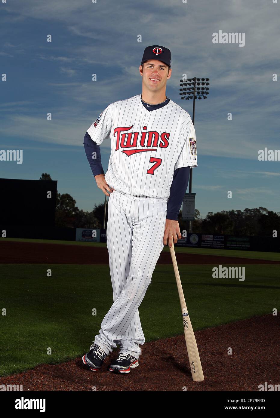 Minnesota Twins catcher Joe Mauer poses for a portrat at Hammond ...