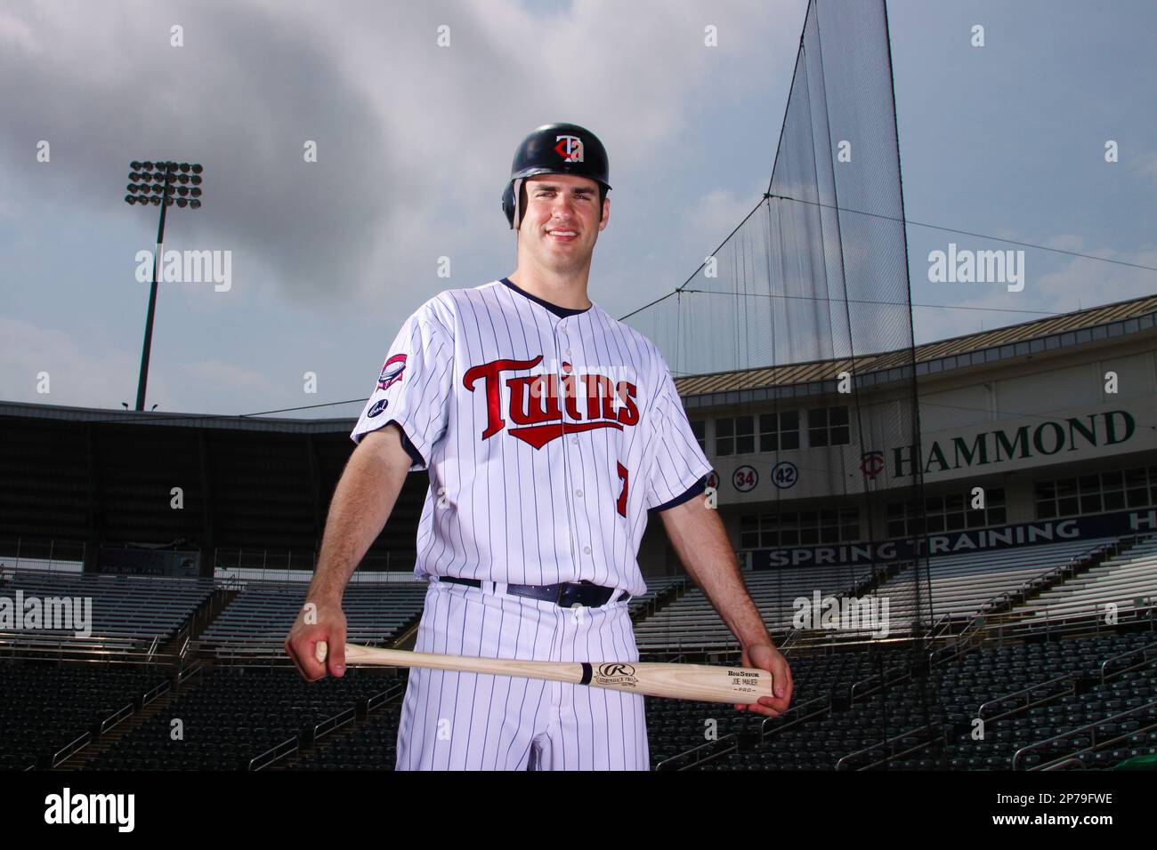 Minnesota Twins catcher Joe Mauer poses for a portrat at Hammond ...