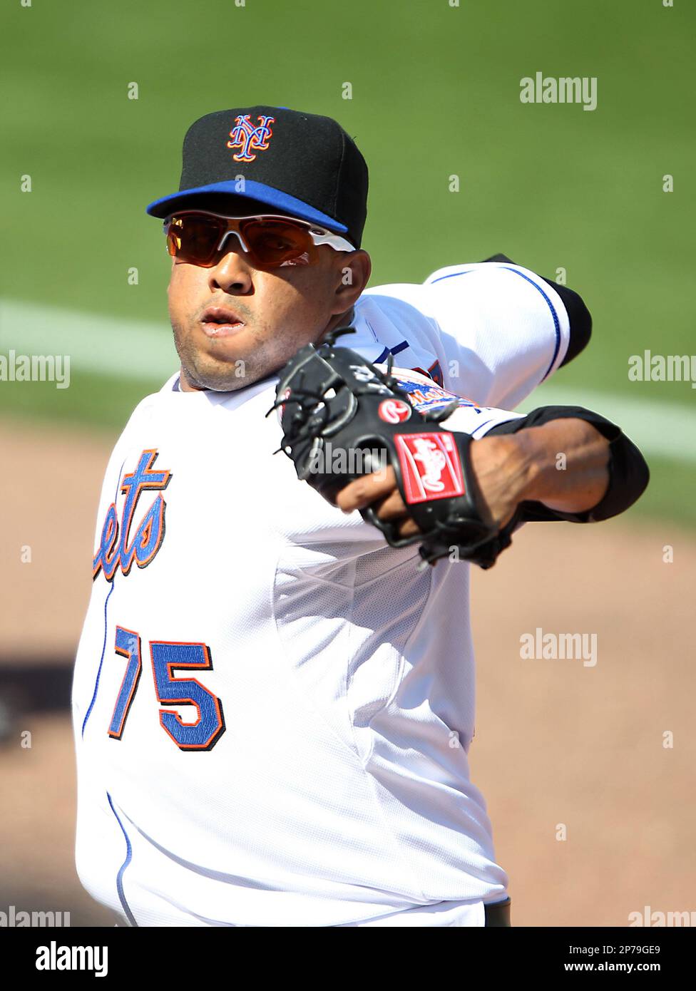 New York Mets Francisco Rodriguez (KROD) pitches in a game against the ...
