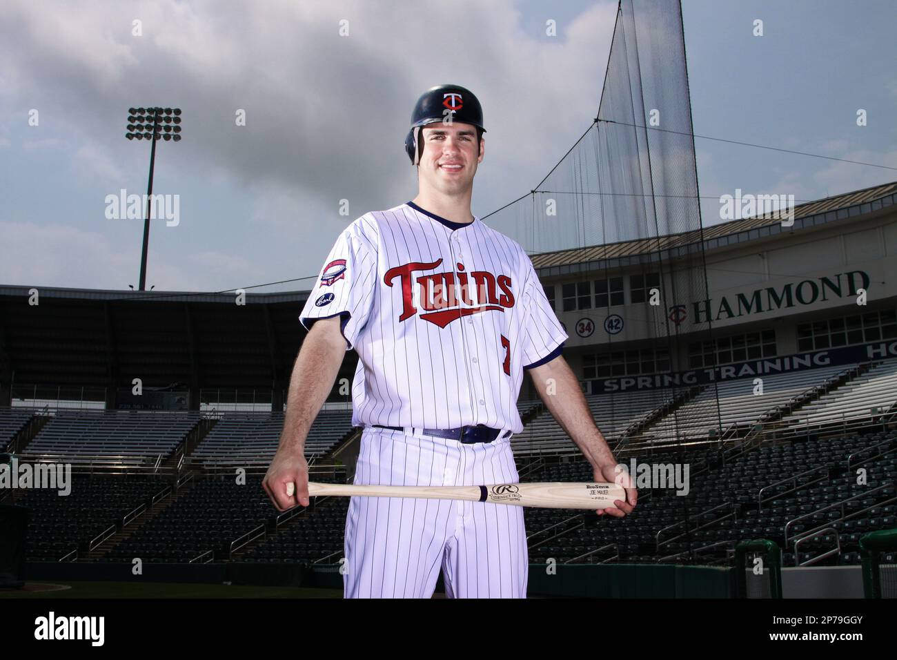 Minnesota Twins catcher Joe Mauer poses for a portrat at Hammond ...