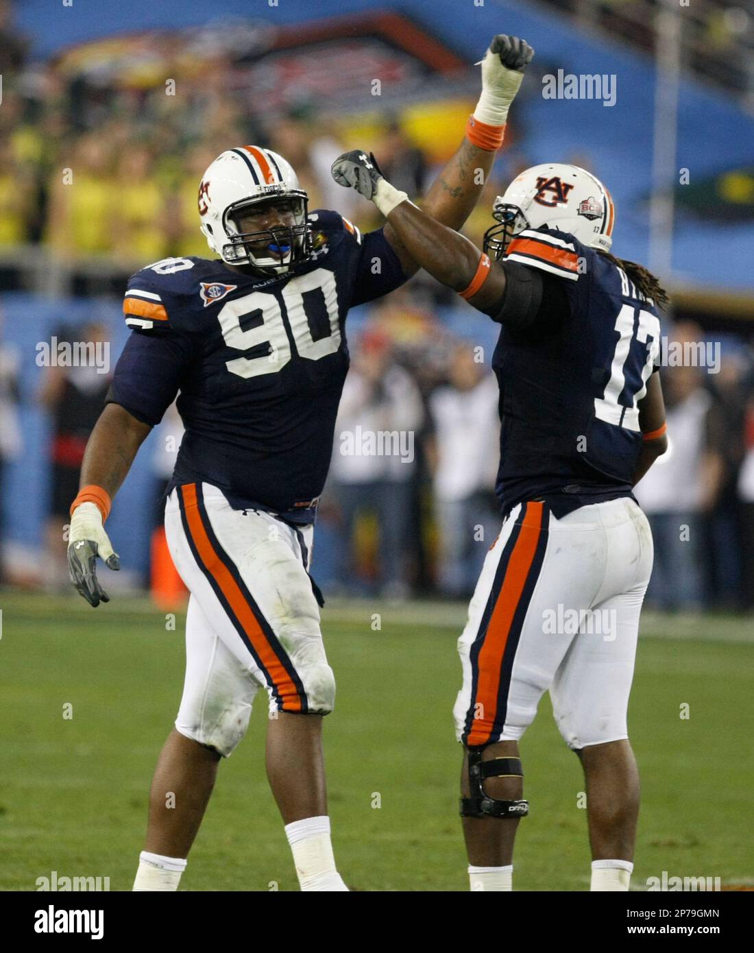 Auburn Tigers defensive tackle Nick Fairley against the Oregon Ducks in ...