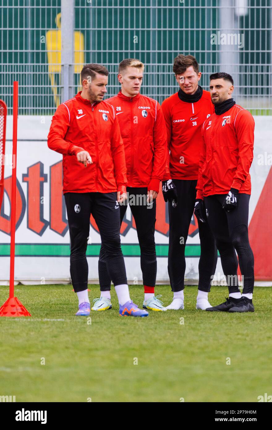 Freiburg, Germany. 08th Mar, 2023. Christian Günter (l-r), Matthias ...