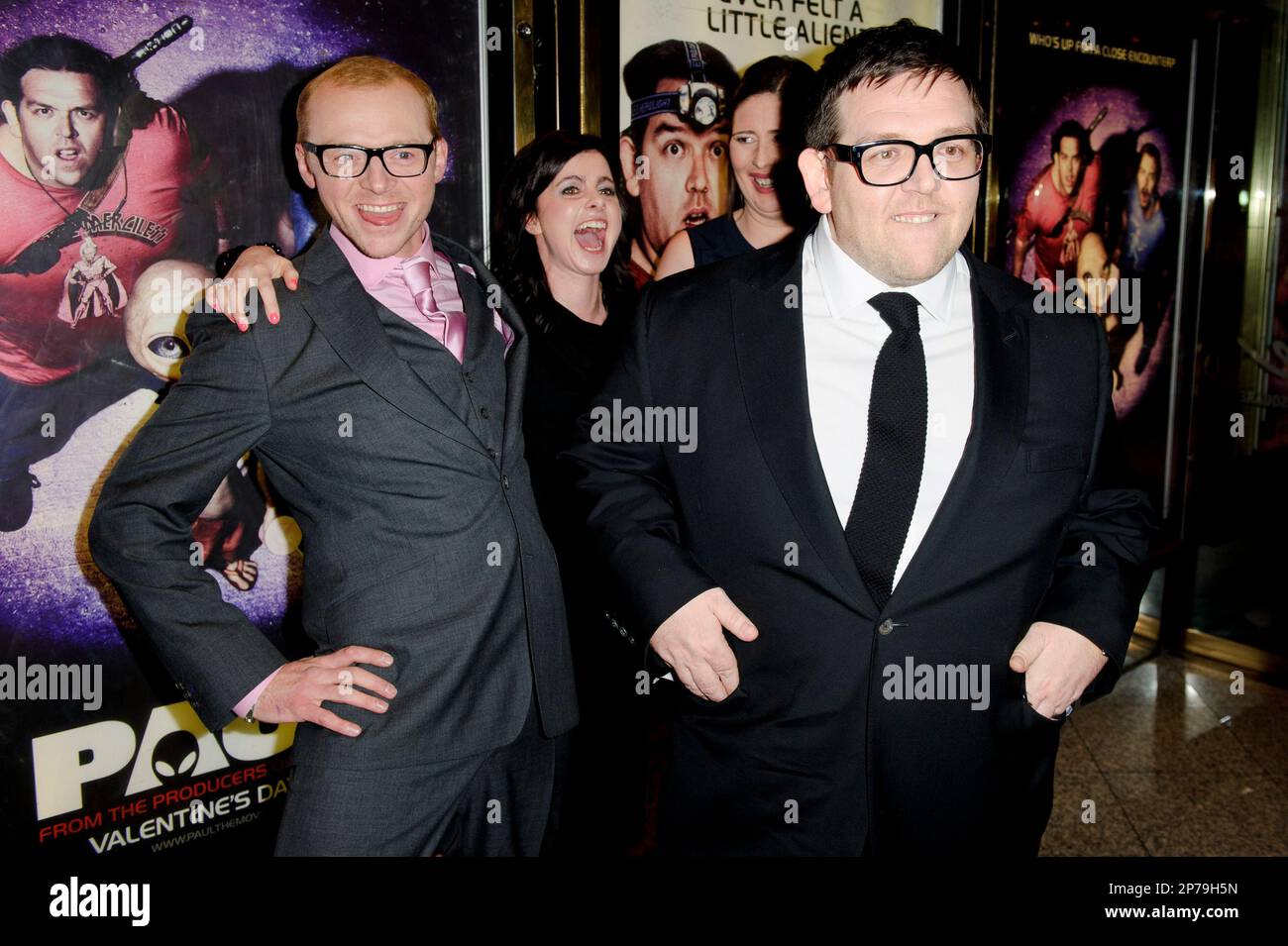 British actor, Simon Pegg, Maureen Pegg and British actor Nick Frost ...