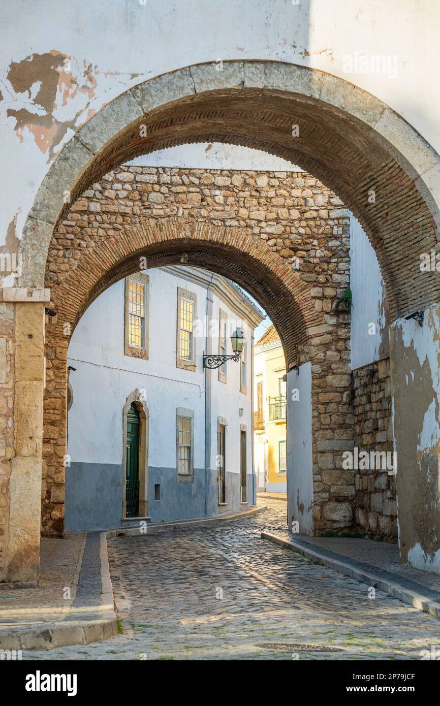 Resting Arch in medieval walls is one of 4 entrances to the old town in ...