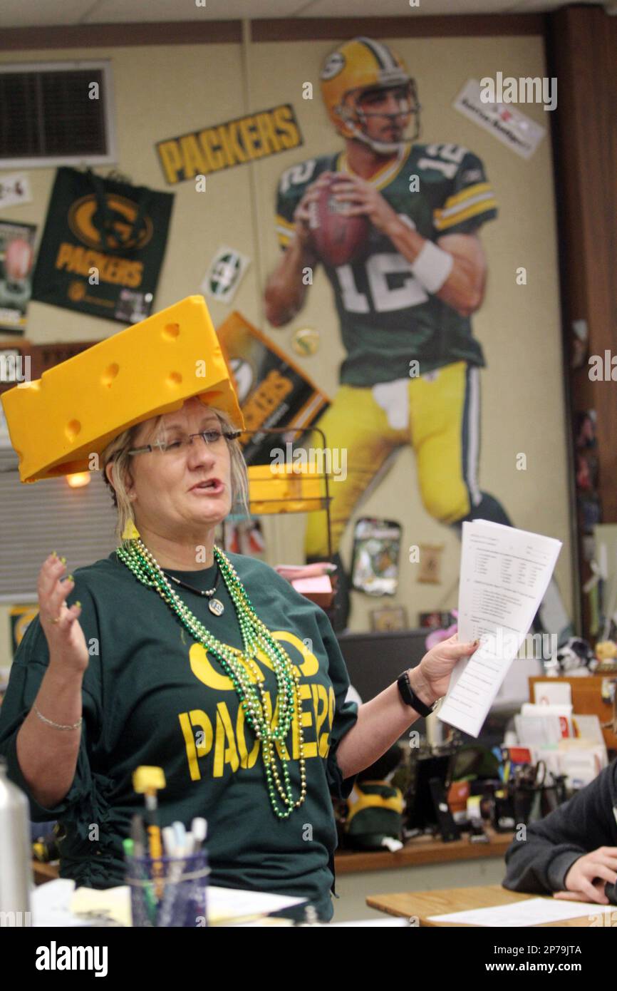 Pleasant Valley High School spanish teach Lee-Ann Calhoon wears a ...