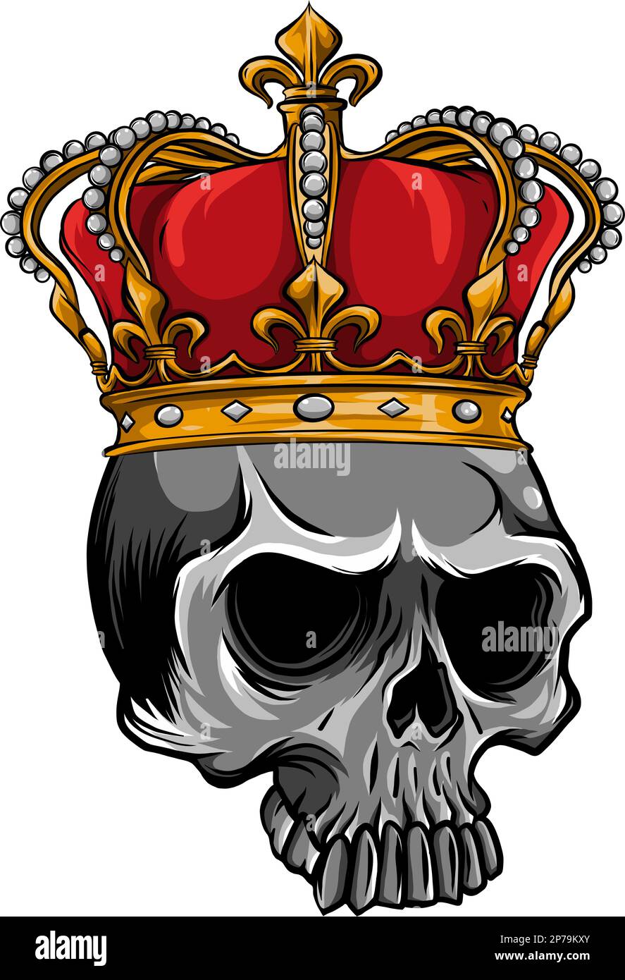 vector skull with crown on white background Stock Vector Image & Art ...