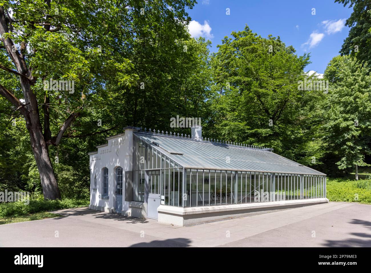 Daimler memorial in the Bad Cannstatt spa gardens, in the garden house ...