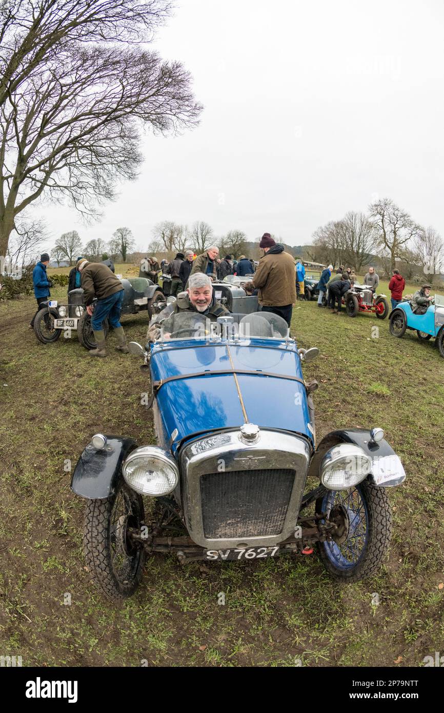 The Vintage Sports Car Club (V.S.C.C.) cars being scrutineered and ...