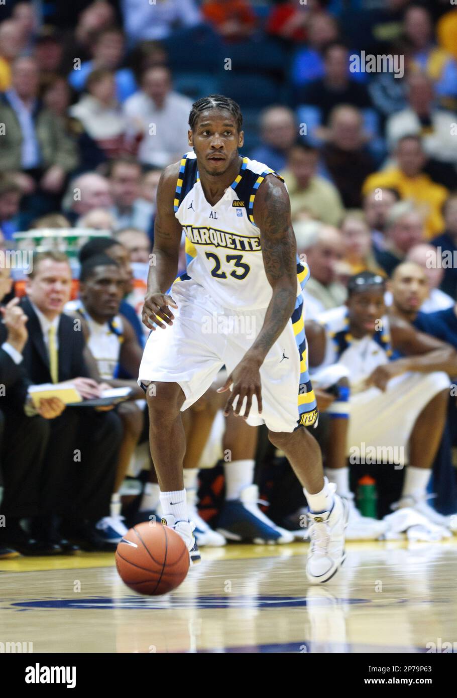 December 21 2010: Marquette Golden Eagles guard Dwight Buycks heads up ...