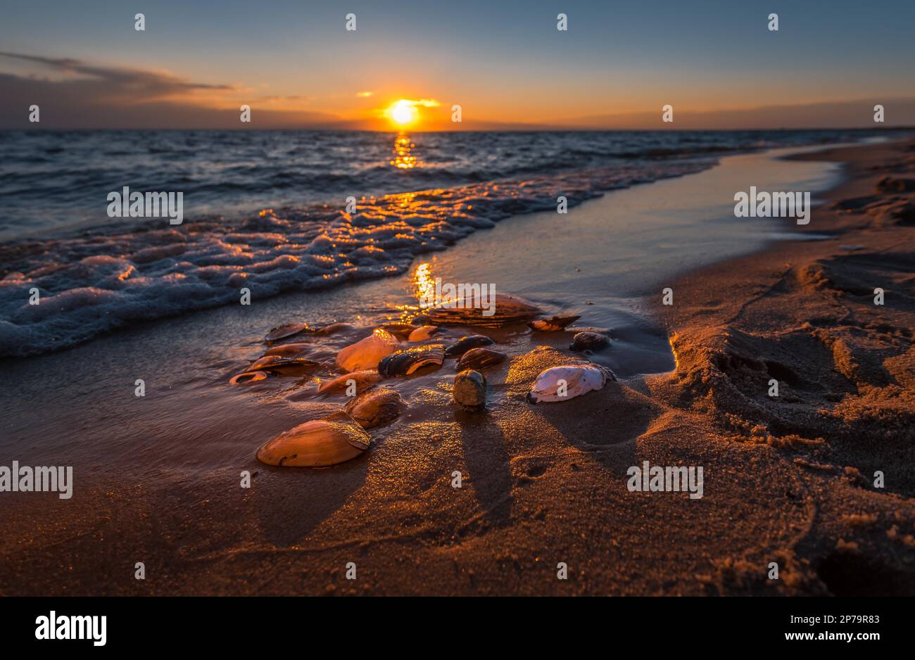 Lake Buir at sunset. Dornod Province, Mongolia Stock Photo - Alamy