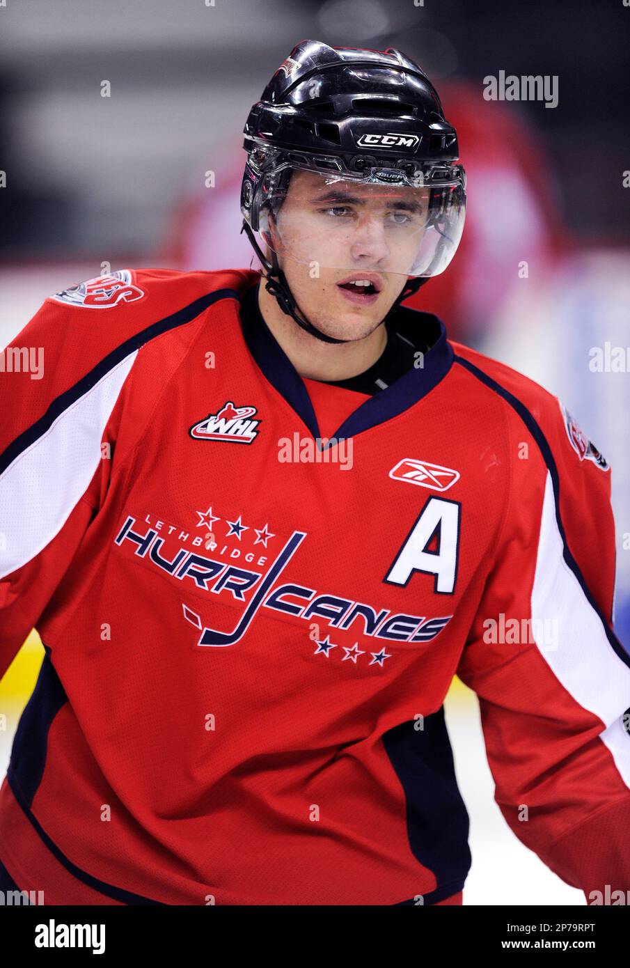 WHL player profile photo on Lethbridge Hurricanes' Mitch Maxwell during ...