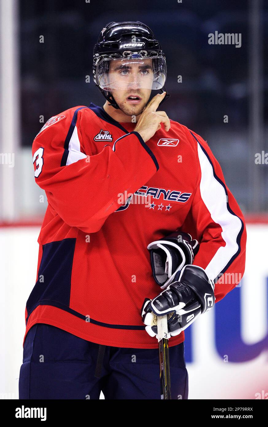 WHL player profile photo on Lethbridge Hurricanes' Tyler Kizuik during ...