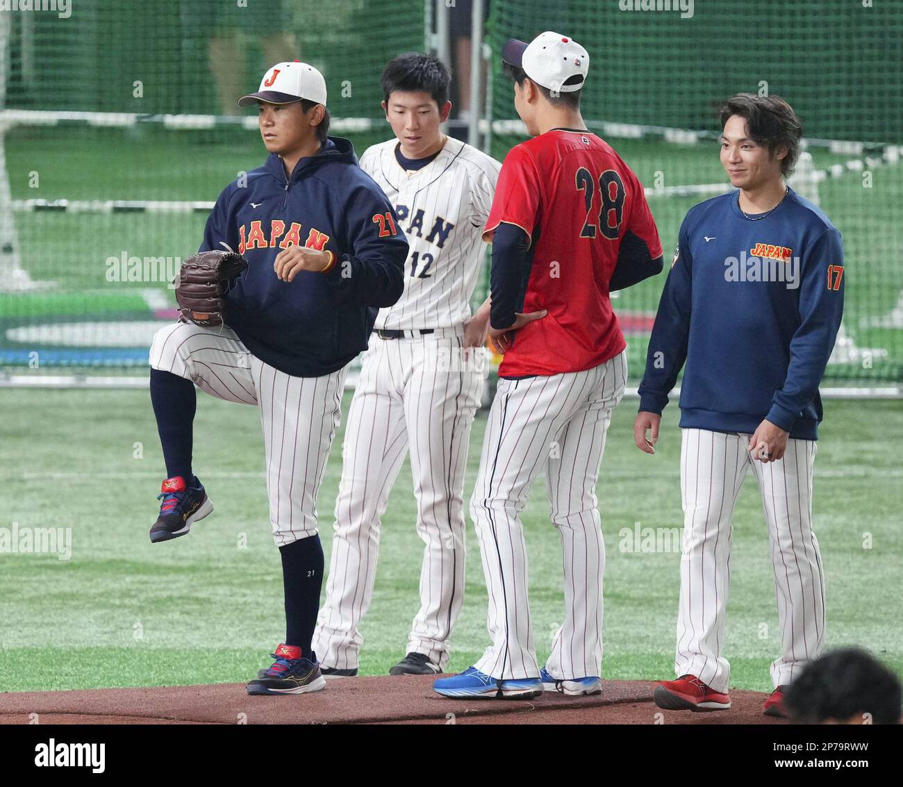 Japan's World Baseball Classic pitchers (from L) Shota Imanaga, Shosei ...