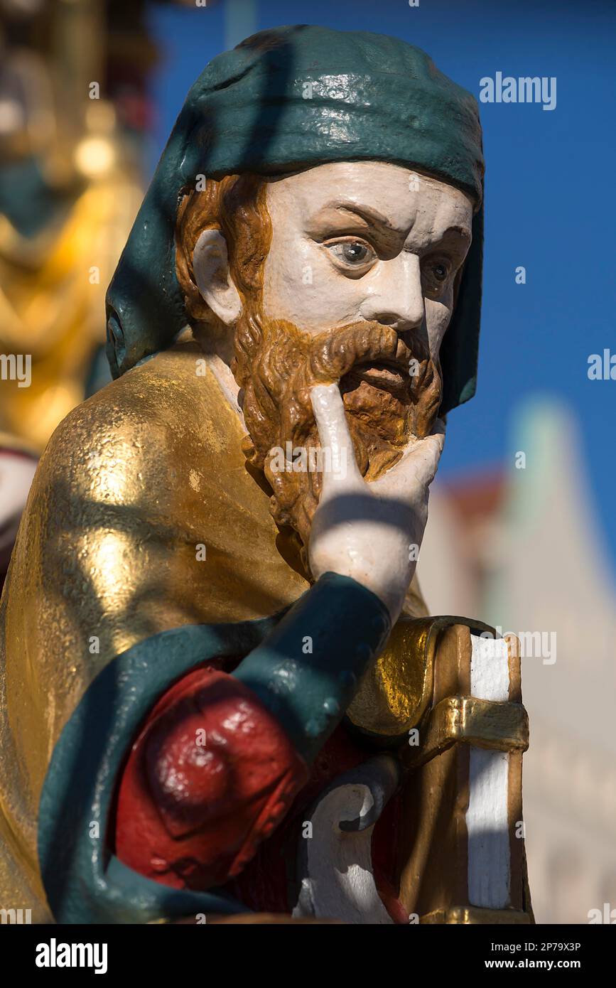 Figure of Socrates, philosopher, at the Beautiful Fountain, Nuremberg ...