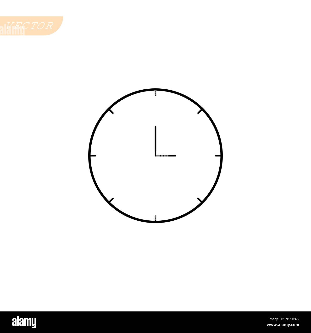 Clock icon in trendy flat style on white background. Clock icon page ...