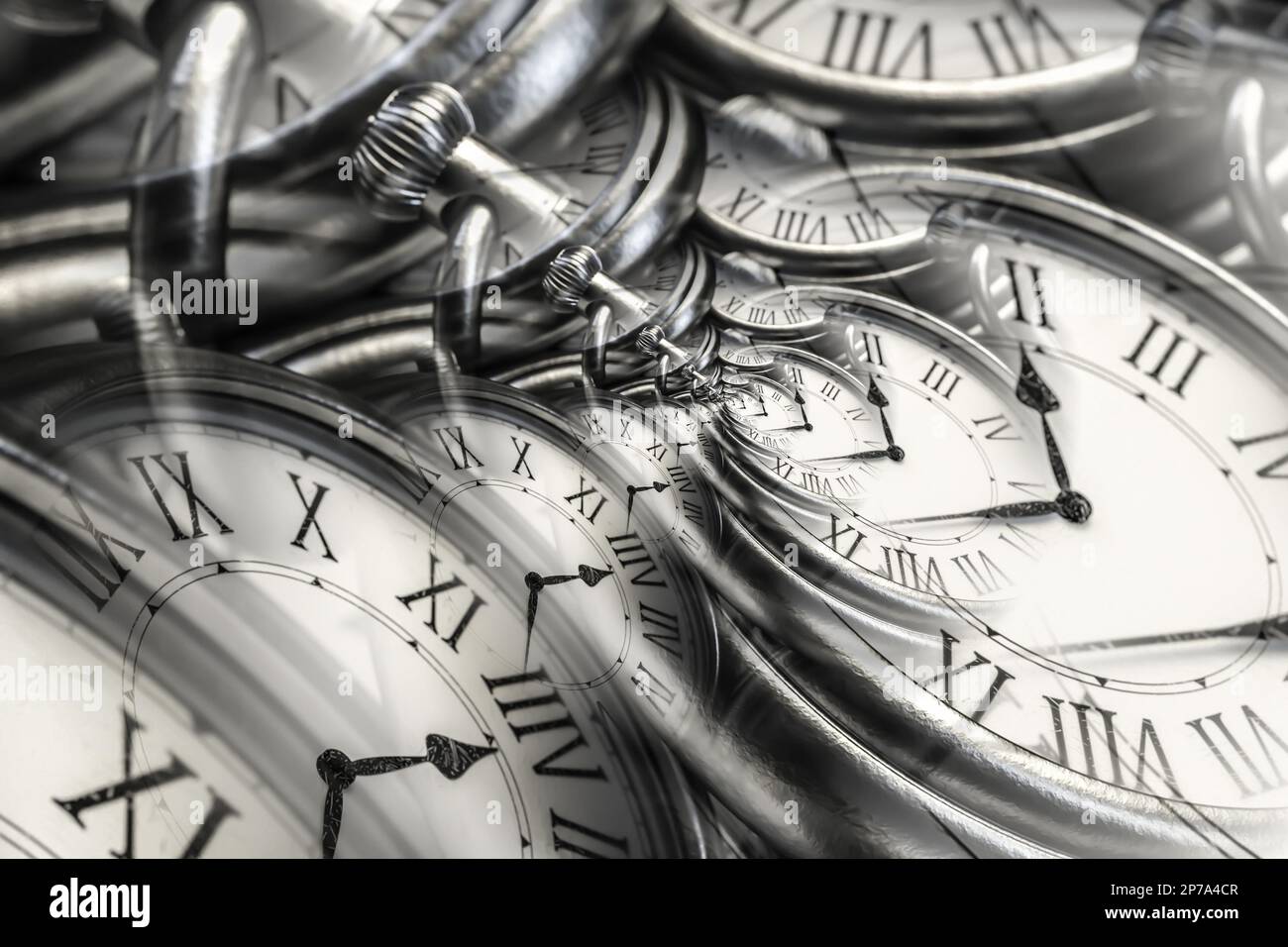 Droste effect background with infinite clock spiral. Abstract design ...