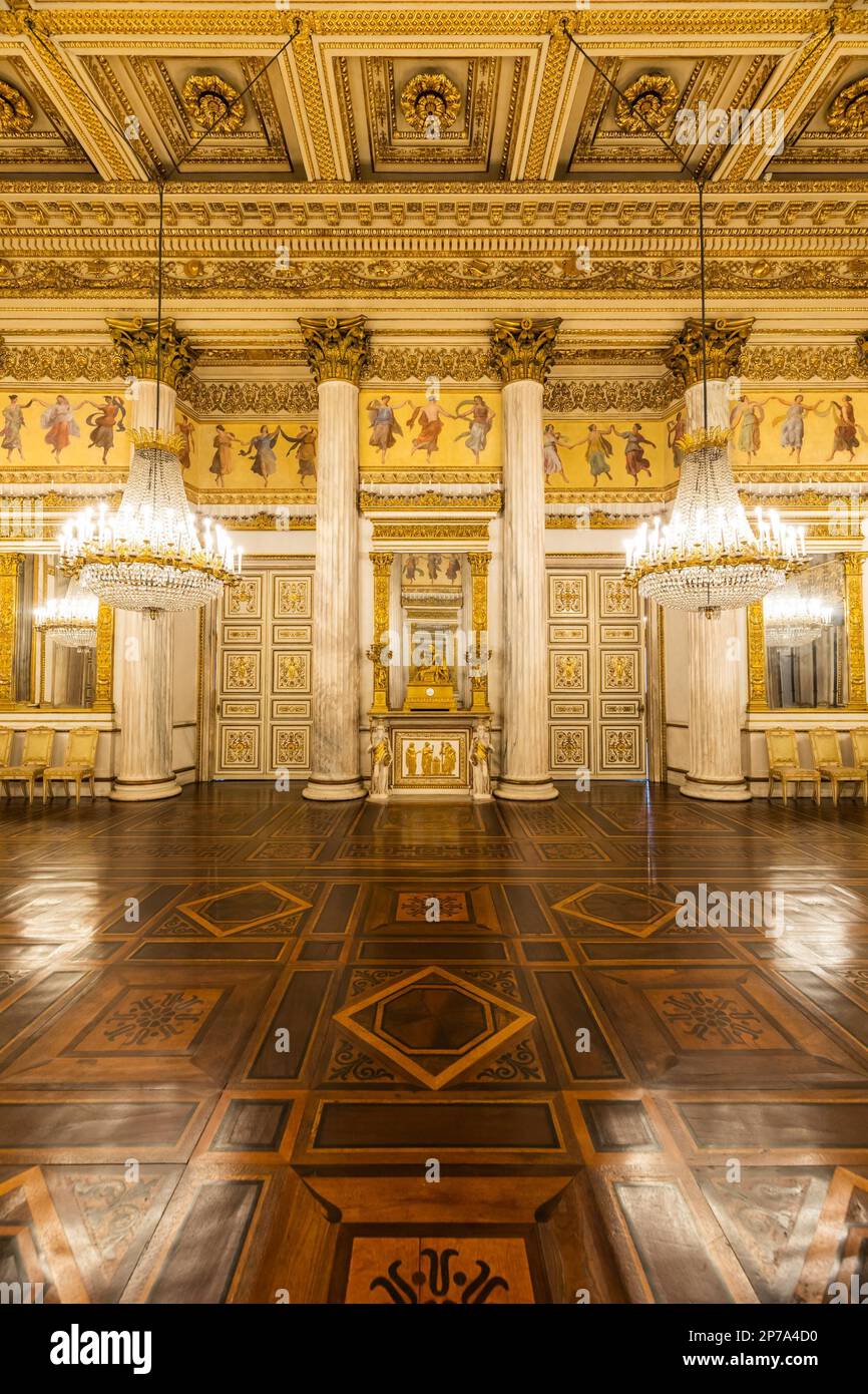 Turin, Italy - Circa January 2022: romantic old ballroom interior in ...