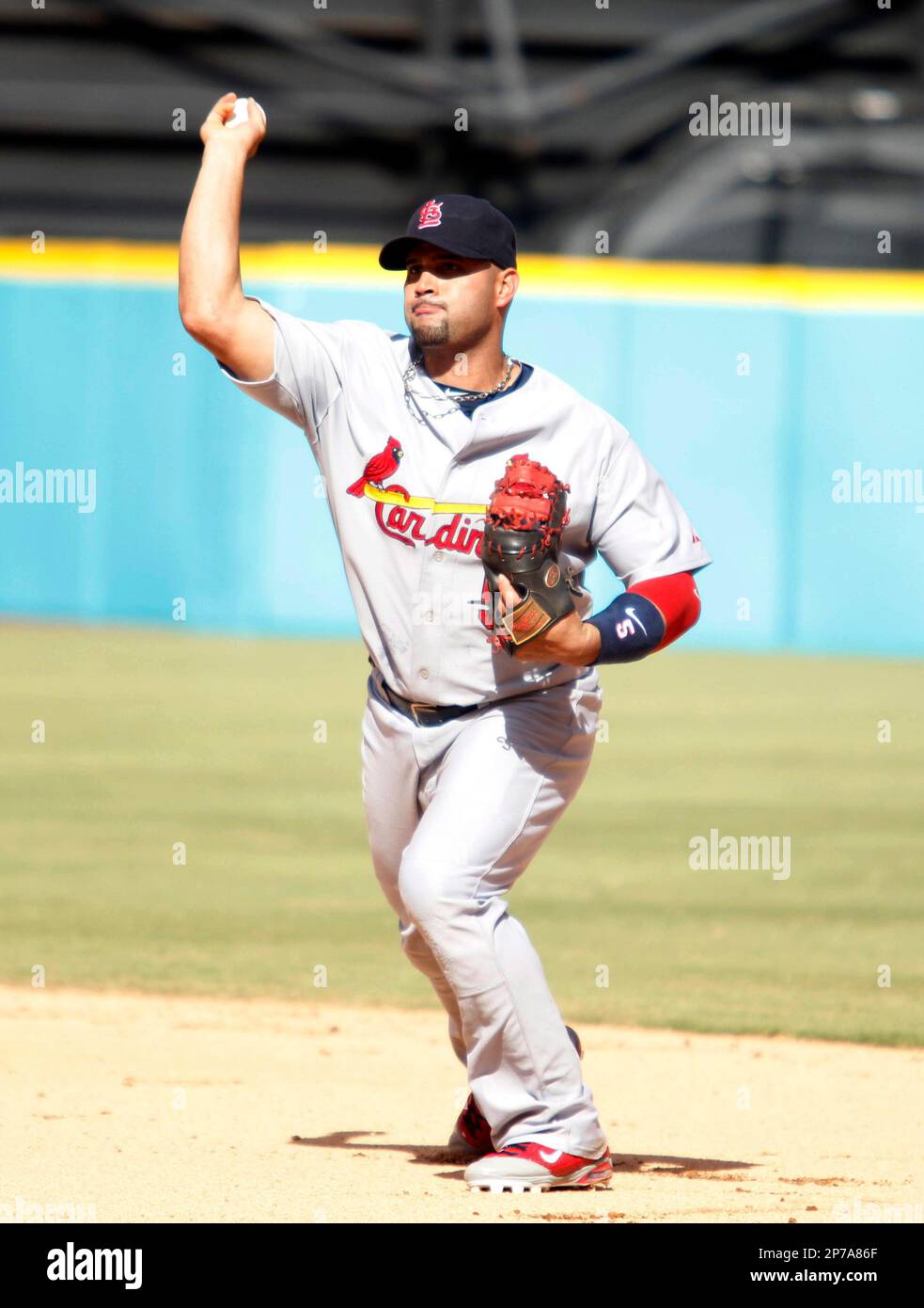 St. Louis Cardinals Albert Pujols in a game against the Florida Marlins ...