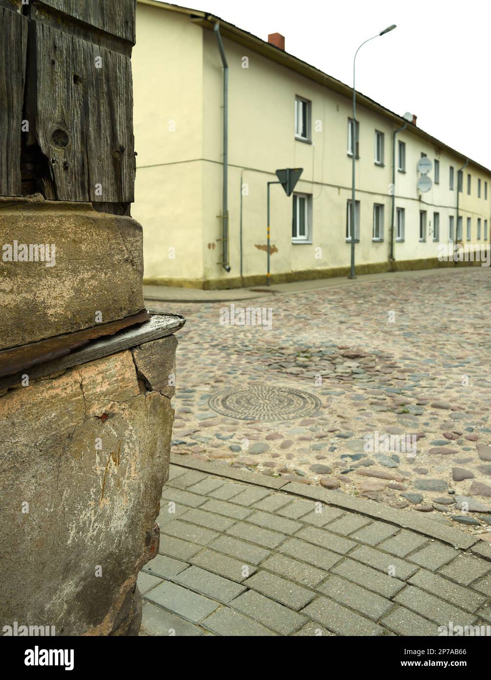 View of the aged houses in Talsi, Latvia Stock Photo - Alamy